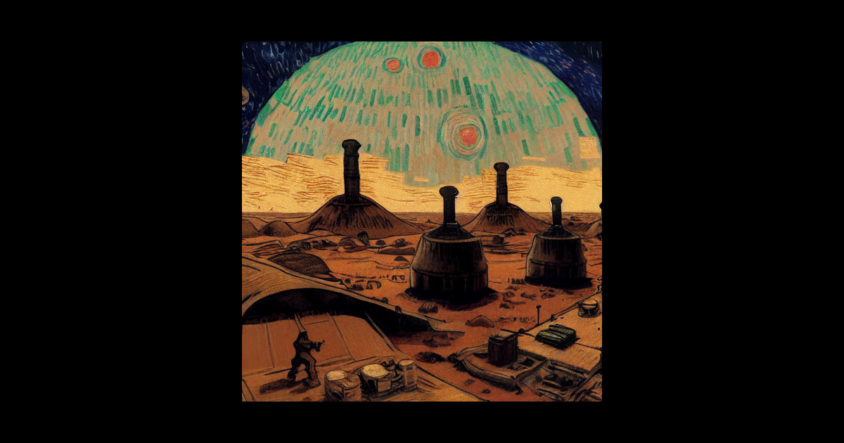 Starry Night in Mos Eisley Tatooine - Mos Eisley - Sticker | TeePublic