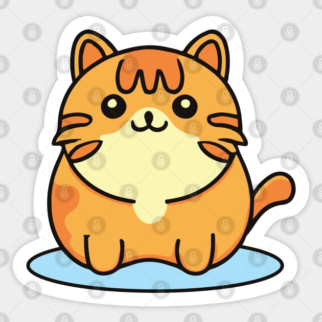 cute kawaii orange cat cartoon - Kawaii Cat - Sticker | TeePublic
