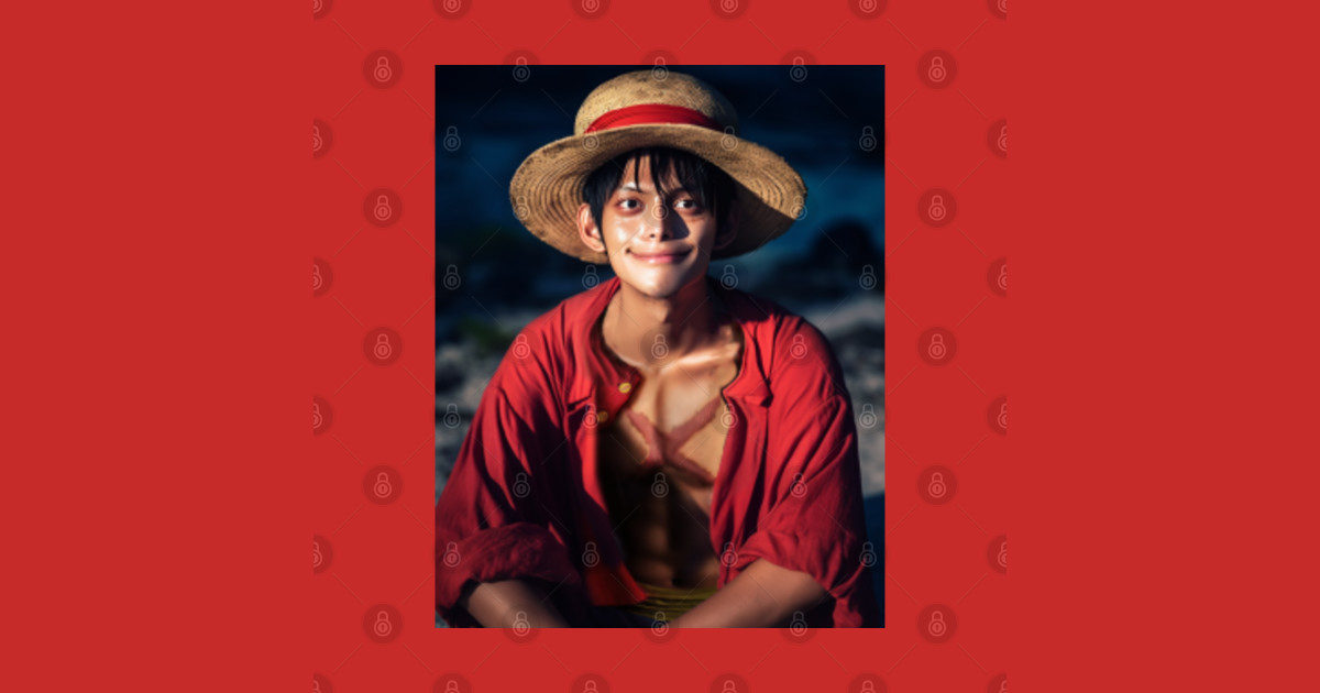 Realistic Luffy - Luffy - T-Shirt | TeePublic