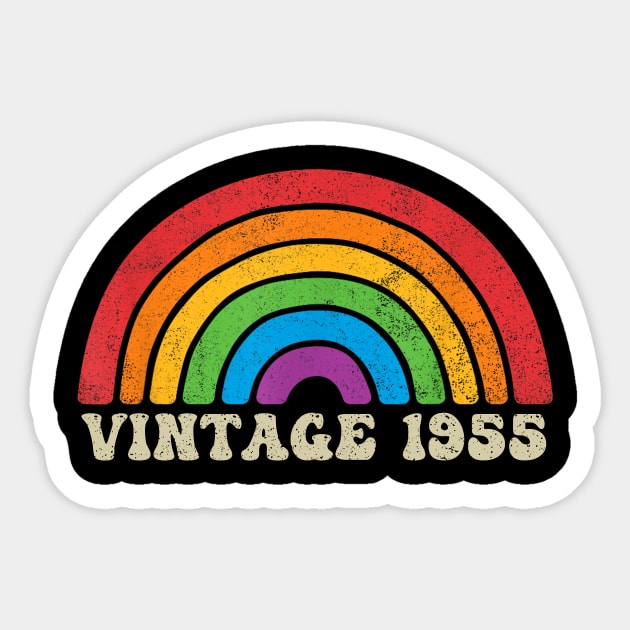 Vintage 1955 - Retro Rainbow Vintage-Style - Vintage 1955 - Sticker ...