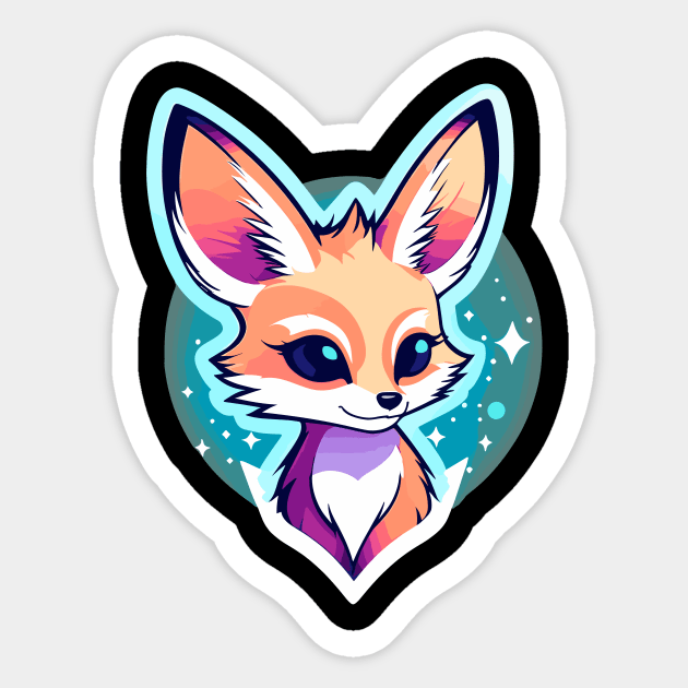 Fennec Fox Illustration - Fennec Fox - Sticker | TeePublic