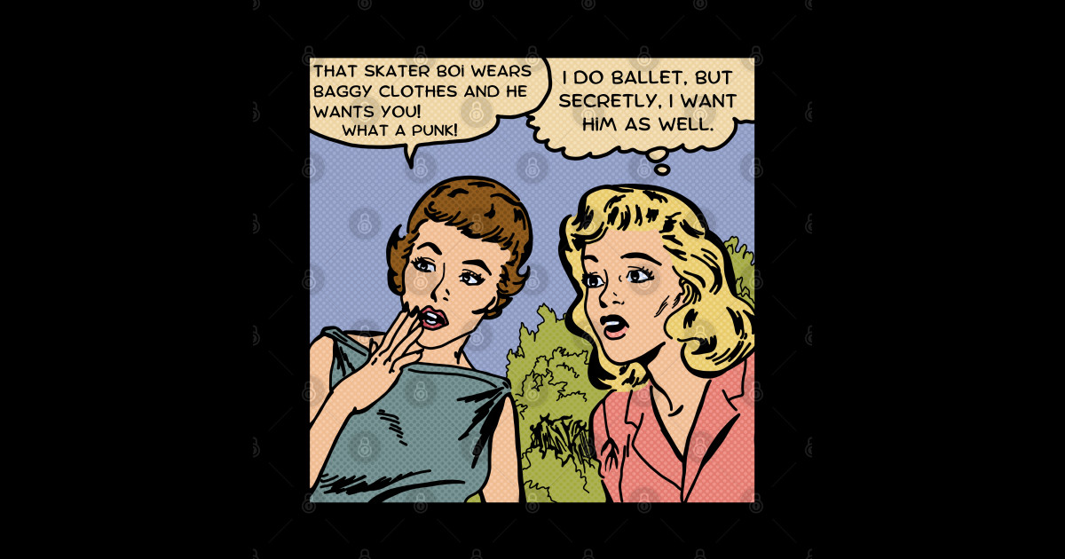Comic Women Talk About Skater Boi - Skater Boi - Sticker | TeePublic