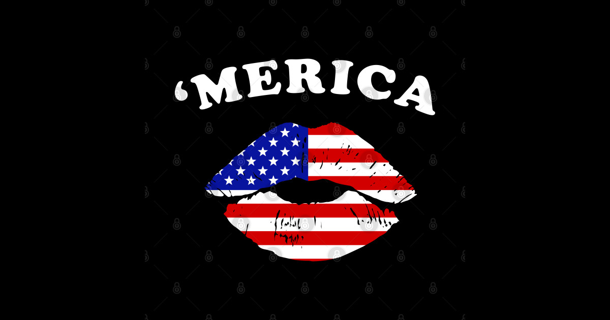 'Merica Lips - Flag - Sticker | TeePublic