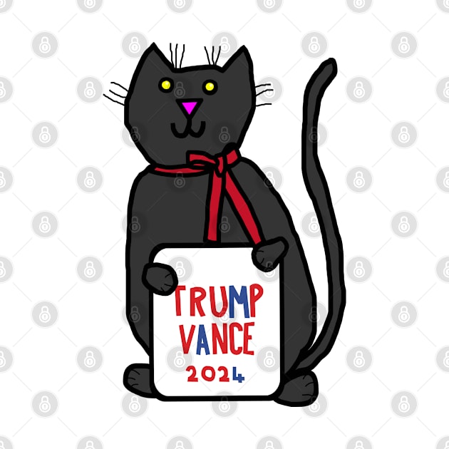 Cute Cat and Trump Vance 2024 Sign - Trump - T-Shirt | TeePublic