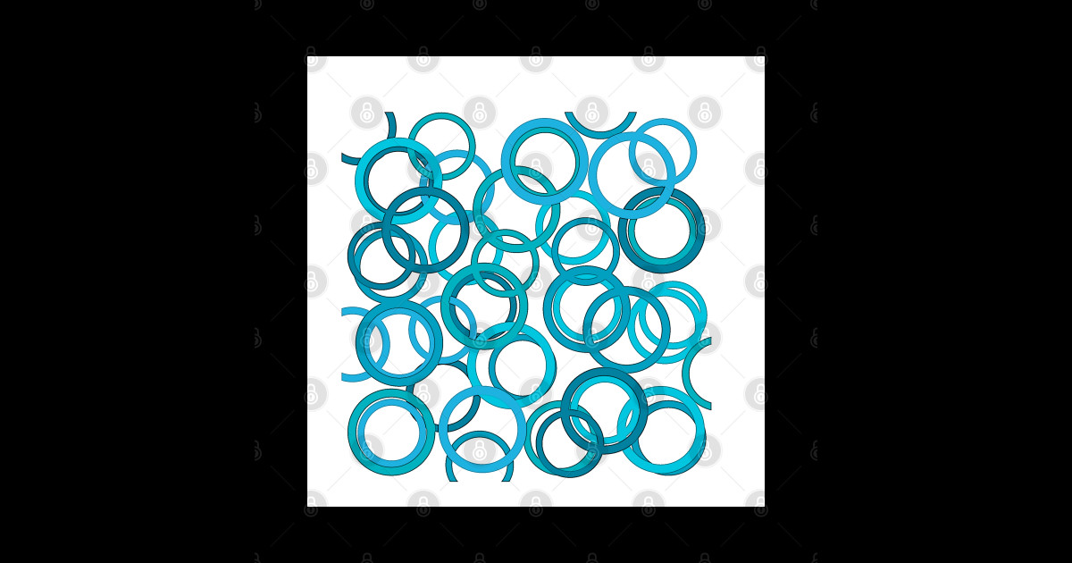 Cyan Rings - Repeating - Sticker | TeePublic