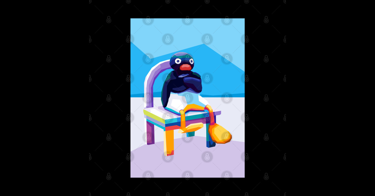 Angry Pingu Meme Pop Art - Meme - T-Shirt | TeePublic