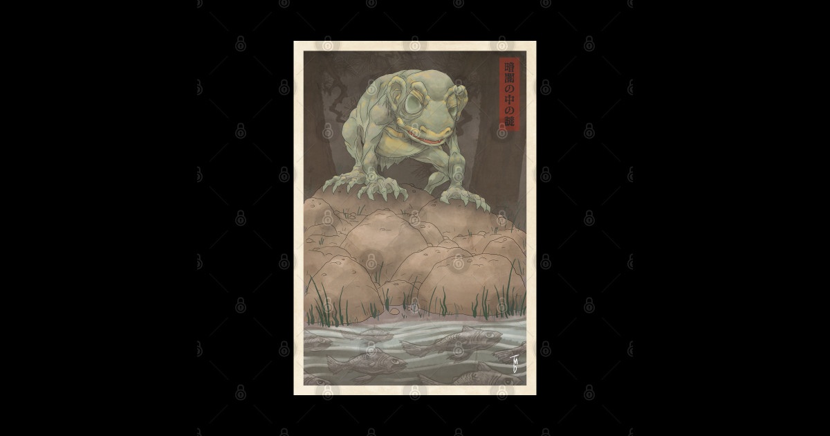 Riddles in the Dark - Japanese Woodblock Print - Gollum - Sticker ...