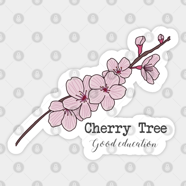 Cherry tree (good education) - Cherry Tree - Sticker | TeePublic