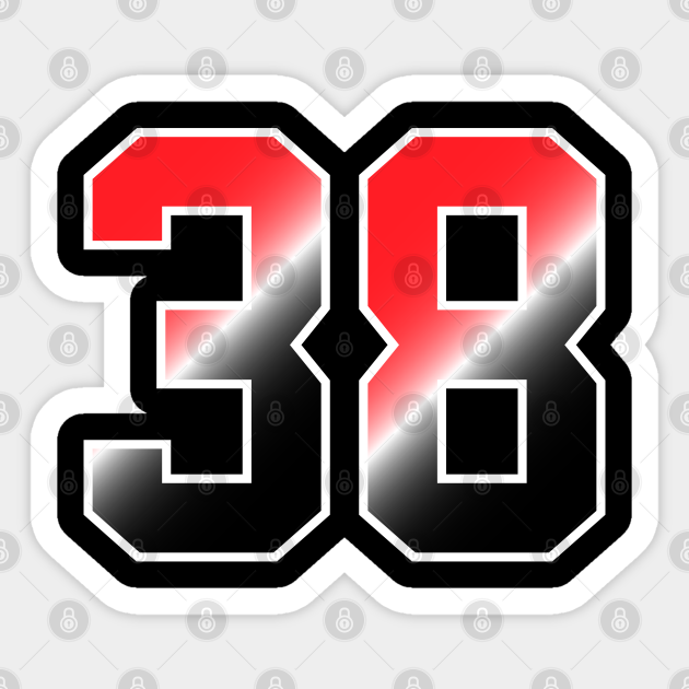 number 38 - Number 38 - Sticker | TeePublic