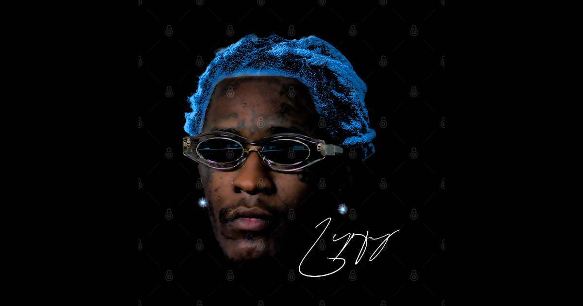 Young Thug Head Blue - Young Thug - Sticker | TeePublic
