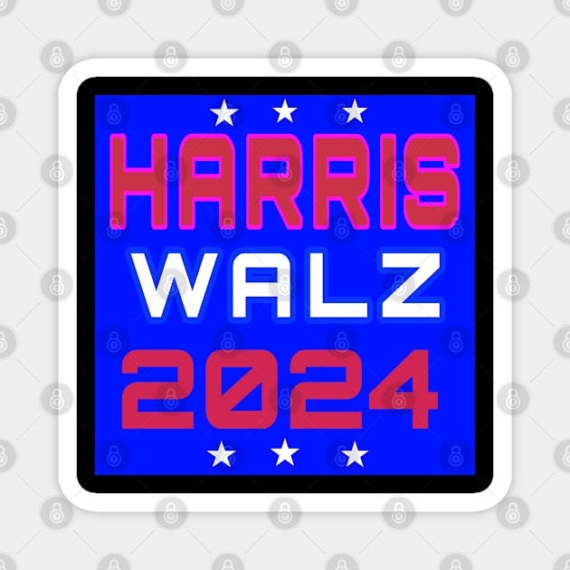 Harris Walz 2024 - Back - Harris Walz 24 - Magnet | TeePublic