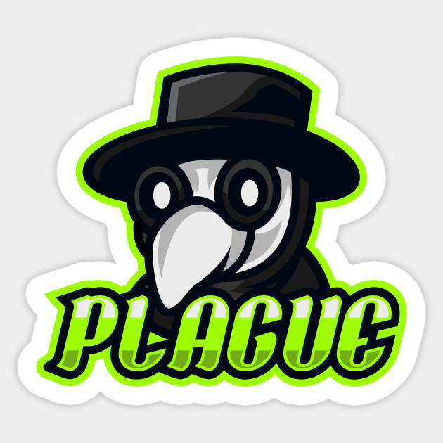 Cute Plague Doctor Mascot Logo - Plague - Sticker | TeePublic