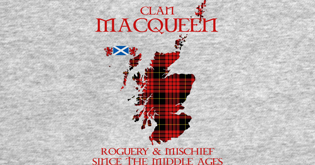 Clan Macqueen tartan Scotland map Saltire flag and lion rampant ...