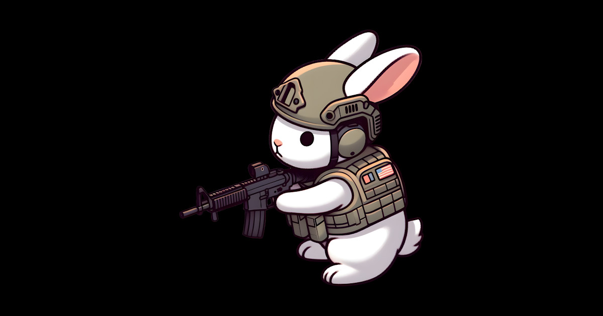 Tactical Rabbit - Rabbit - Sticker | TeePublic