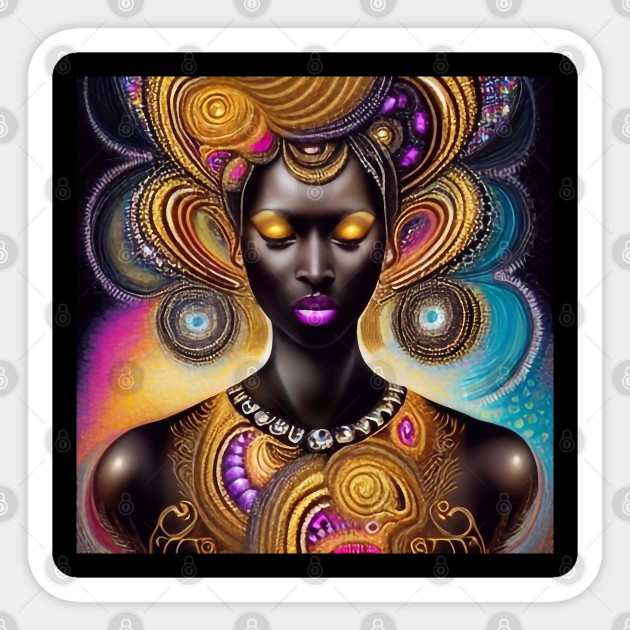 Black Queen Goddess - Black Queen Gift - Sticker | TeePublic