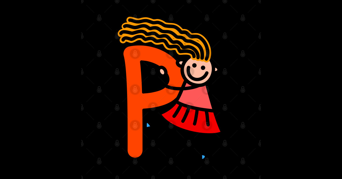 Letter P for girls alphabet Kids Colorful Cartoon Character - Letter P ...