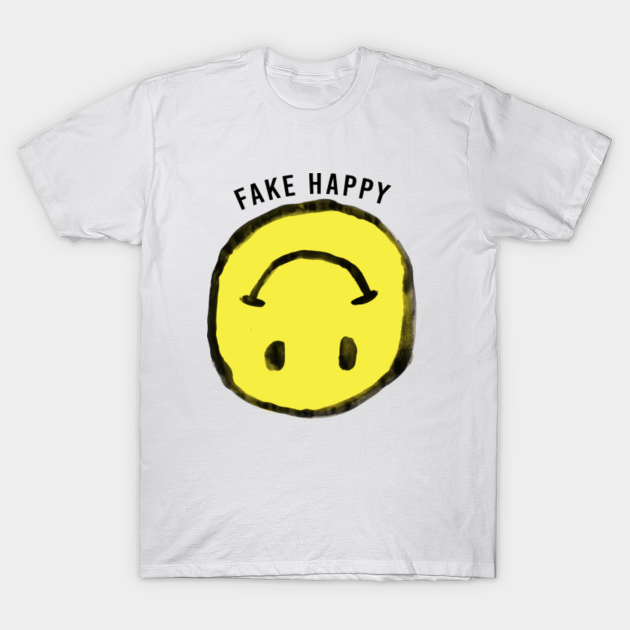 fake:(happy:) - Smiley Face - T-Shirt | TeePublic