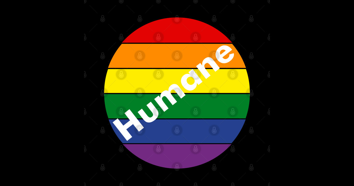 Rainbow Pride Flag Circle Lgbtq Humane - Pride Flag - Sticker | TeePublic