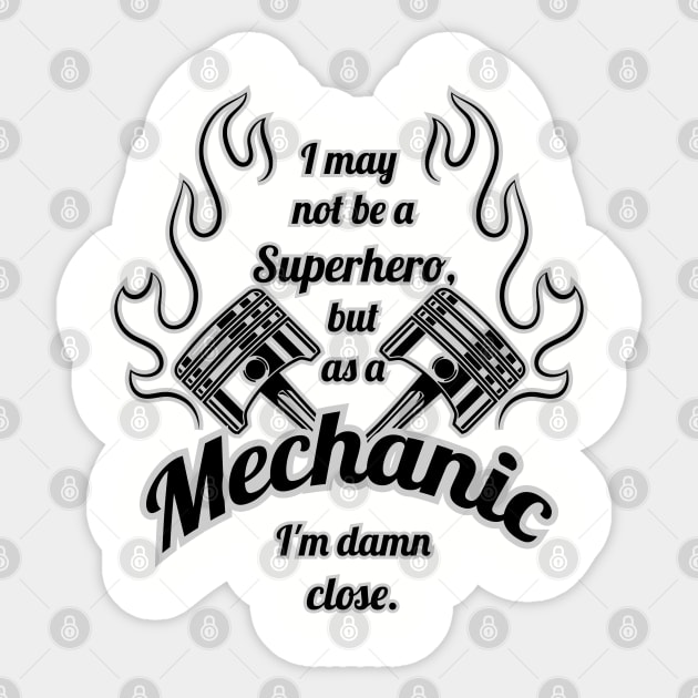 Superhero Mechanic - Mechanic - Sticker | TeePublic