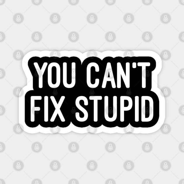 You Can't Fix Stupid - You Cant Fix Stupid - Magnet | TeePublic