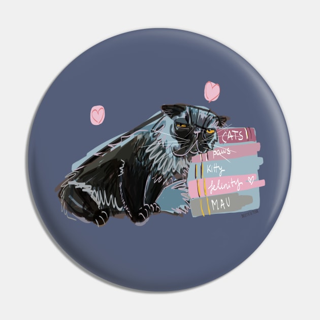 Alfredo-Cat Persian cat lovers books pink - Cat - Pin | TeePublic