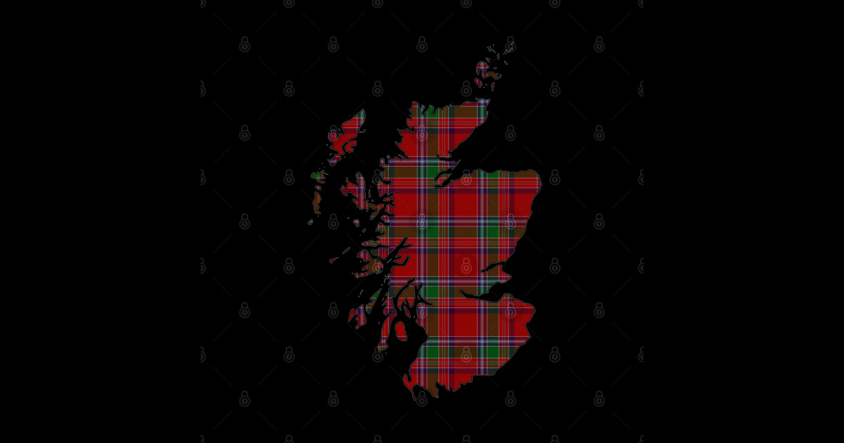 Clan Birrell Tartan Map of Scotland - Birrell - Sticker | TeePublic