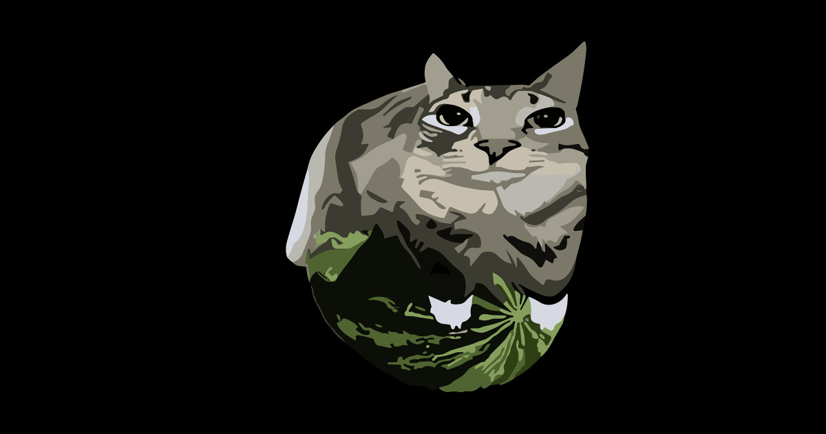 Watermelon Cat Meme - Watermelon Cat Meme - Sticker | TeePublic