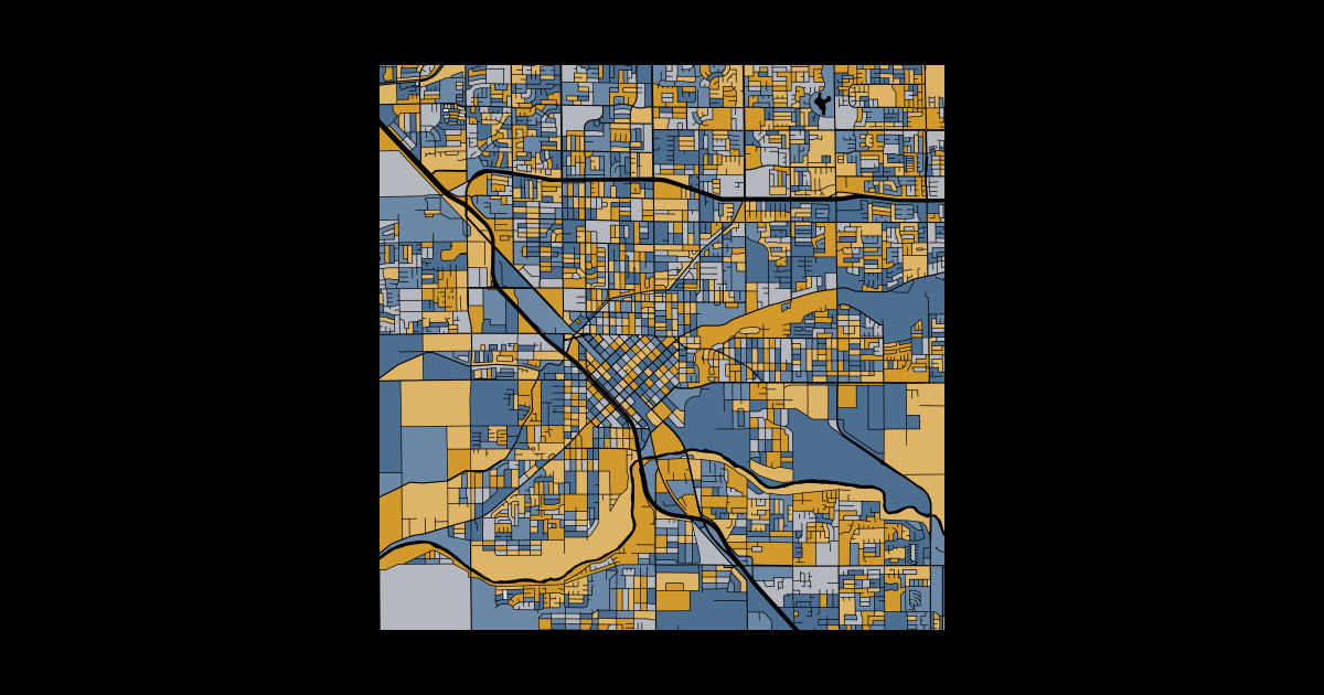 Modesto Map Pattern in Blue & Gold - Modesto Map - Posters and Art ...