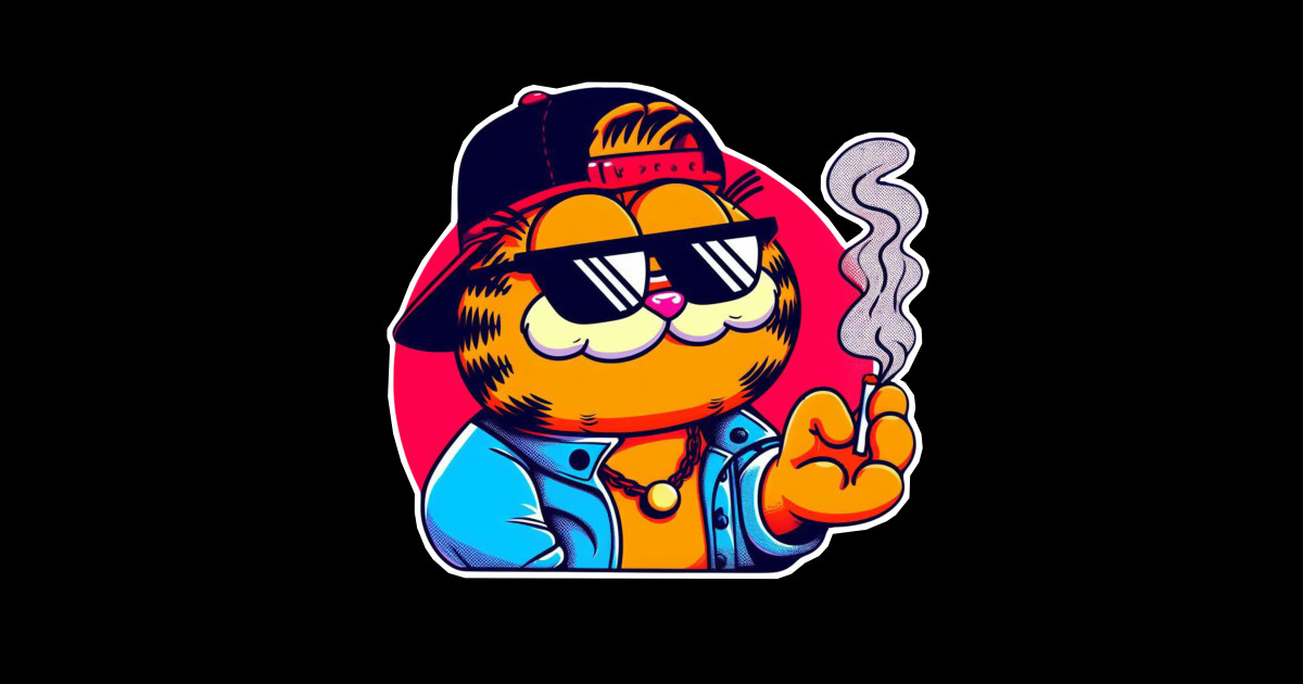 Gangsta Garfield - Garfield - Sticker | TeePublic