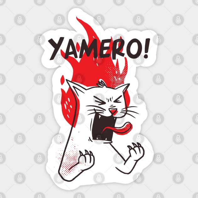 funny cat meme – Yamero! - Cat - Sticker | TeePublic