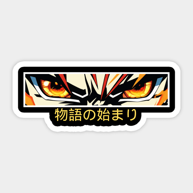 Anime Eyes Fire Angry Eyes - Anime Eyes - Sticker | TeePublic