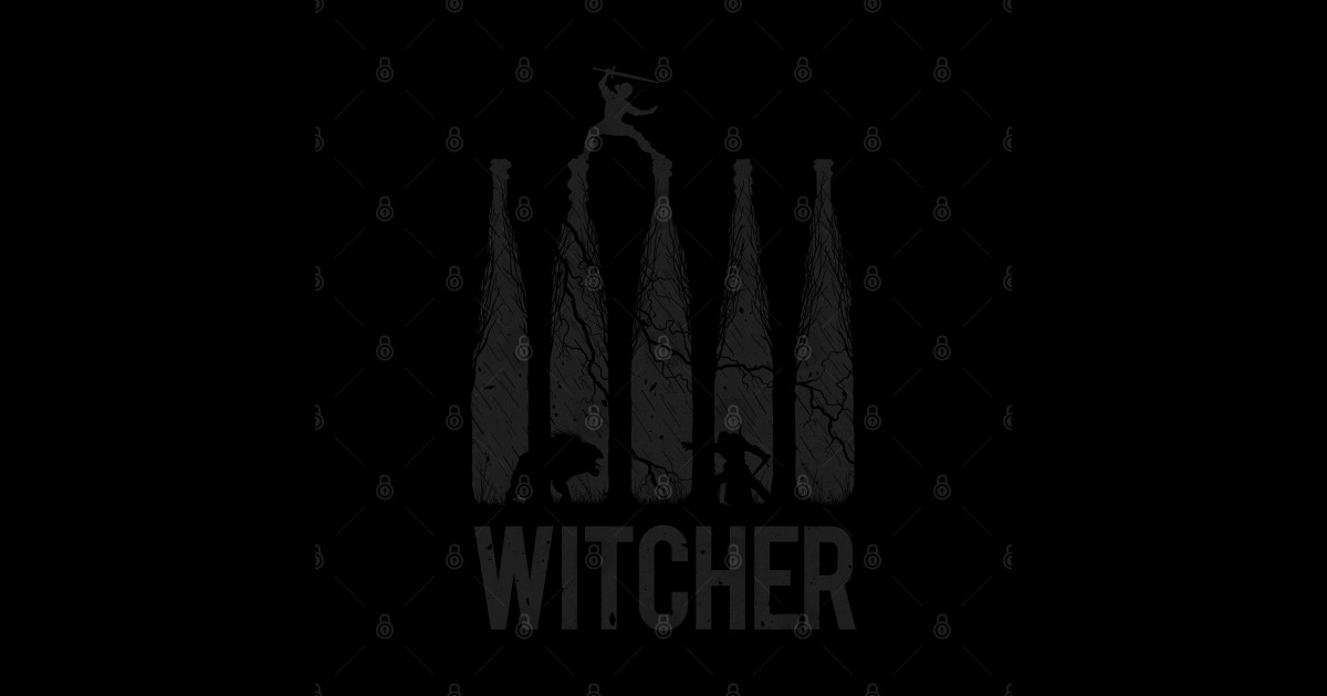 The Witcher - title silhouette (W) - The Witcher - Sticker | TeePublic