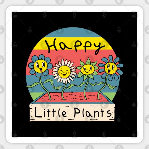 Happy Little Plants - Plants - Sticker | TeePublic