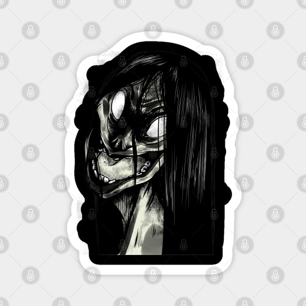 Scary Lady Face - Scary Smile Halloween - Magnet | TeePublic