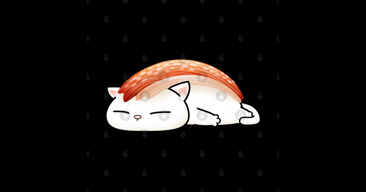 Chubby Cat Kani Sushi - Cat Sushi - Sticker | TeePublic