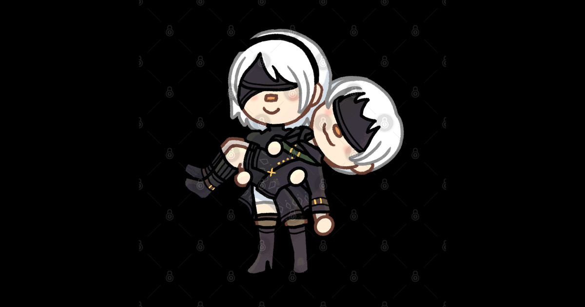 Chibi 2B And 9S - Nier Automata - Magnet | TeePublic