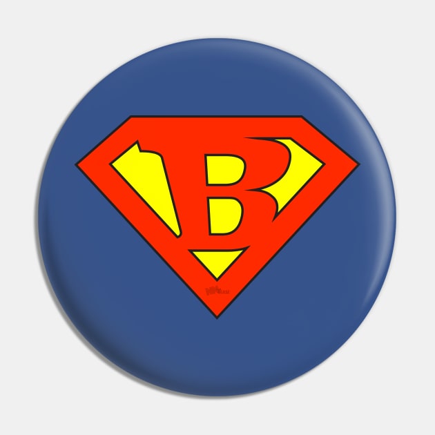 Super B - Super Alphabet - Pin | TeePublic