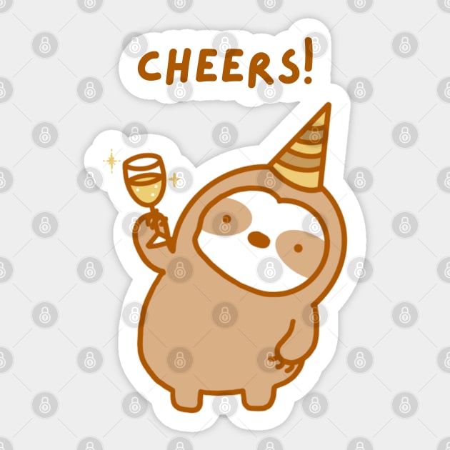 Cheers Celebration Sloth - Sloth - Sticker | TeePublic