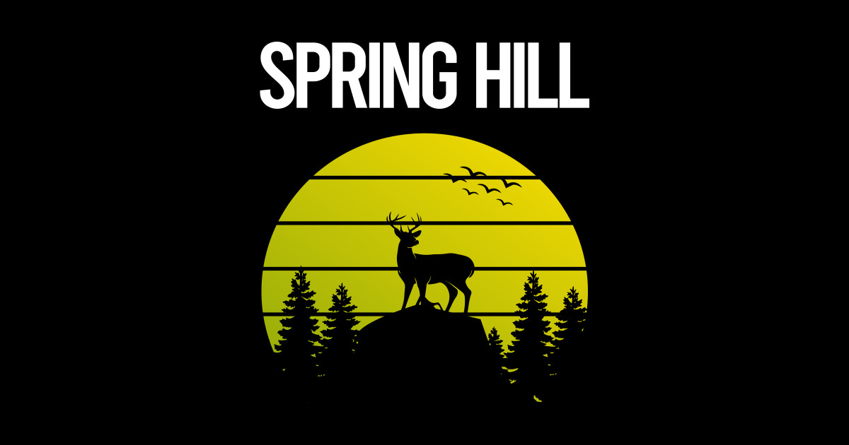 Sunset Deer Spring Hill.png - Spring Hill - Sticker | TeePublic