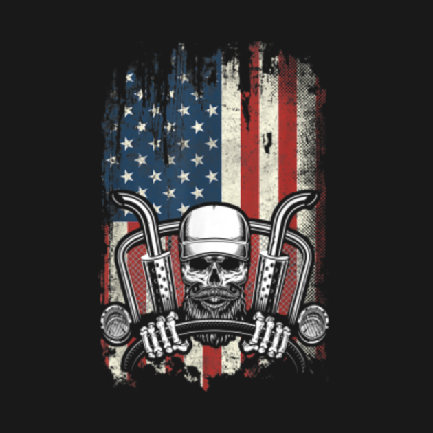 Trucker Skull American Flag Shirt Truck Driver USA Patriotic - Trucker ...