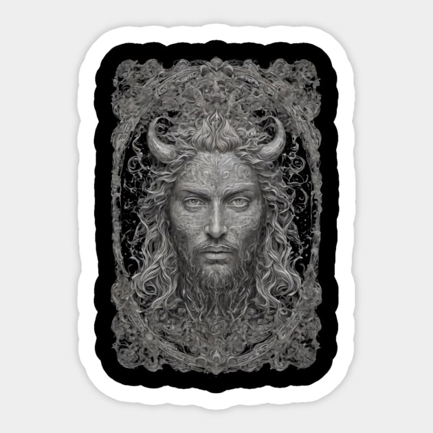 Death Metal Satan Jesus - Death Metal Satan Jesus - Sticker | TeePublic
