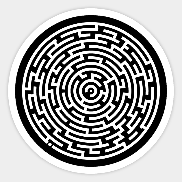 Maze Circle Maze Runner Labyrinth - Maze - Sticker | TeePublic