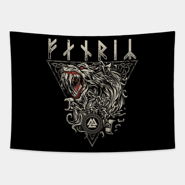 Norse Viking Fenrir Wolf Futhark Runes Ragnarok Mythology - Fenrir ...
