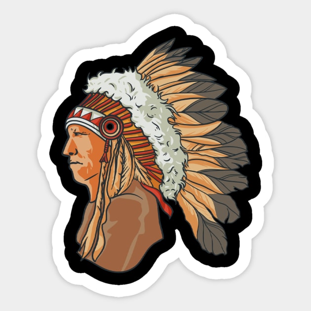 Native American Man - Native American - Sticker | TeePublic
