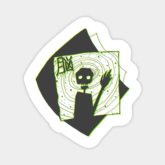 BRAIN - Faded Fake Green 3d Creepy Skeleton Japanese Kanji Thing ...