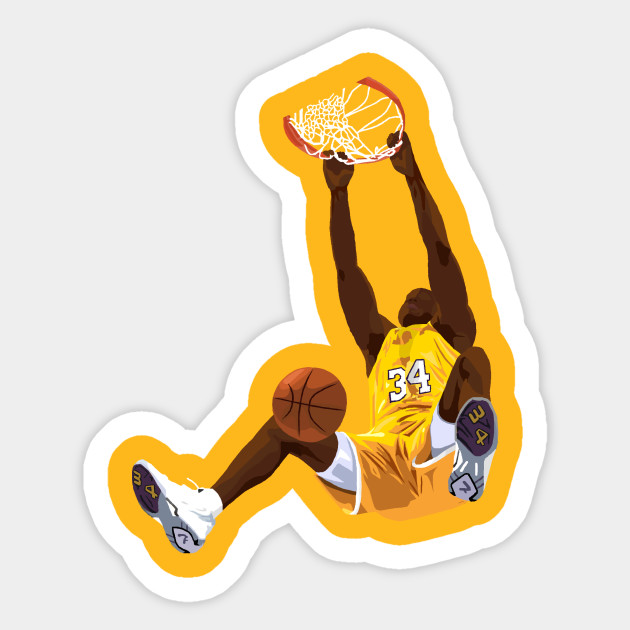 Shaquille O'Neal Dunk Cartoon - Shaquille Oneal - Sticker | TeePublic