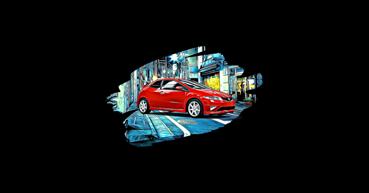 FN2 Civic Type R Tokyo Night Print - Classic - Sticker | TeePublic