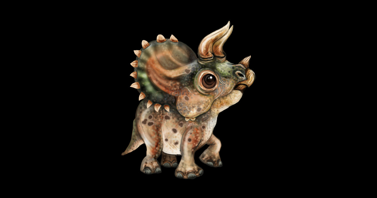 Triceratops Chibi Dino - Dinosaur - Long Sleeve T-Shirt | TeePublic