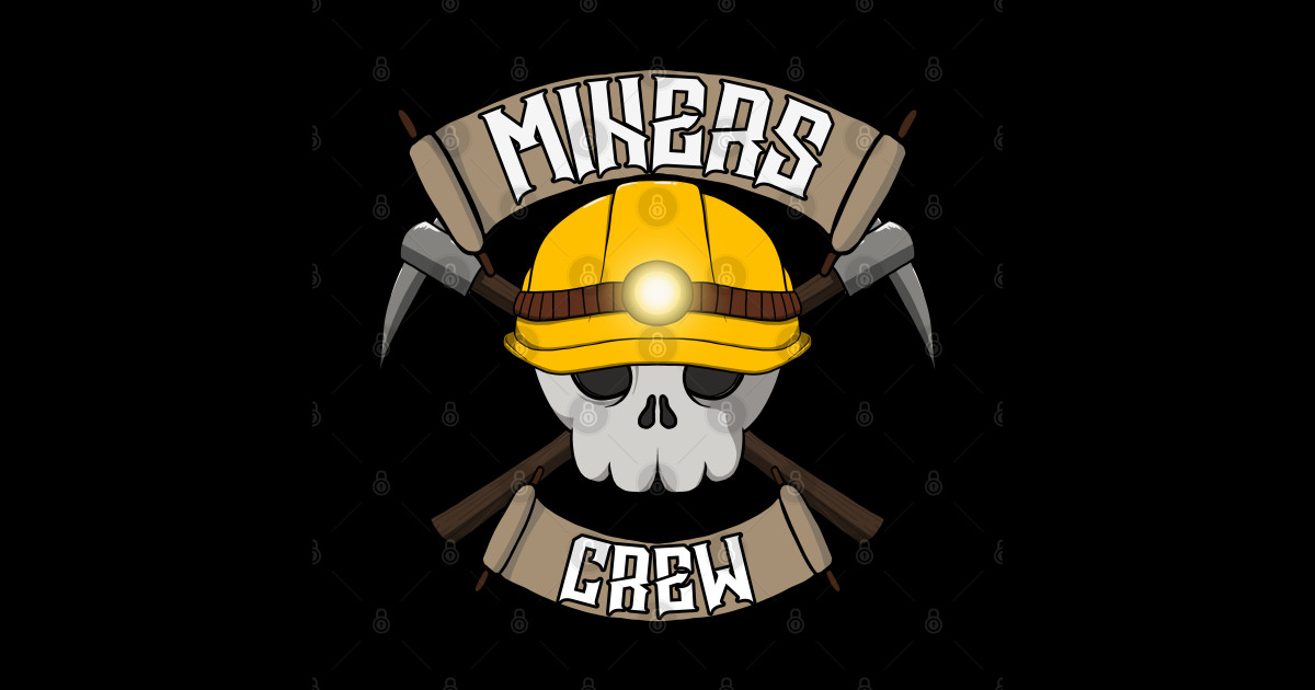 Miners crew Jolly Roger pirate flag - Miner - Sticker | TeePublic