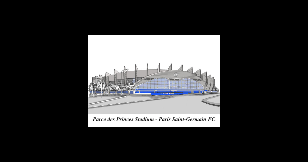 Drawing of Parce des Princes Stadium @ Paris Saint-Germain (PSG) FC ...